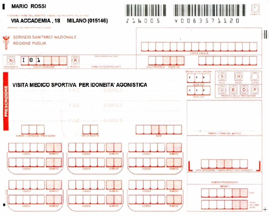 Prenotazione Minorenne – Medicinasport
